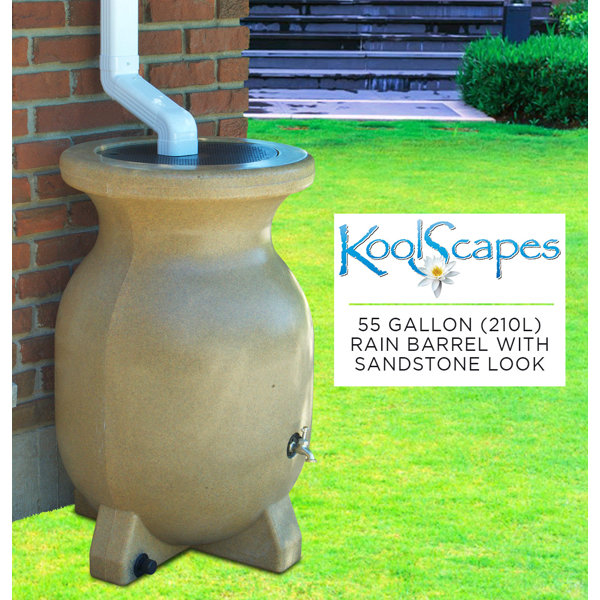 Koolatron Koolscapes Stone-Look Rain Barrel, 55 gal (210L), Sandstone & Reviews | Wayfair